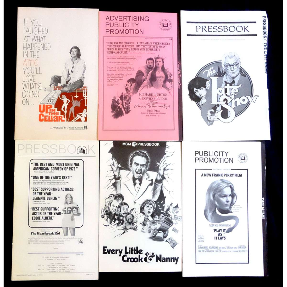 6 US Pressbooks 11x15 - 1970's - Richard Burton, Eddie albert