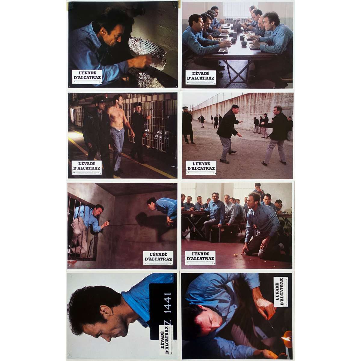 ESCAPE FROM ALCATRAZ Lobby Cards 9x12 in.