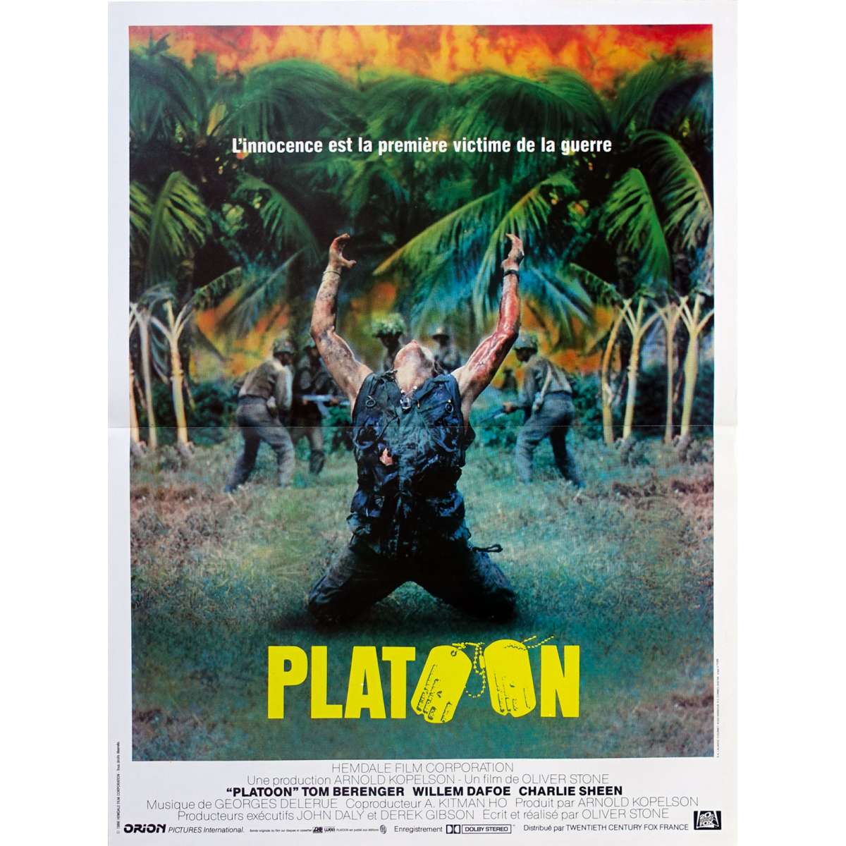PLATOON Movie Poster 15x21 in.
