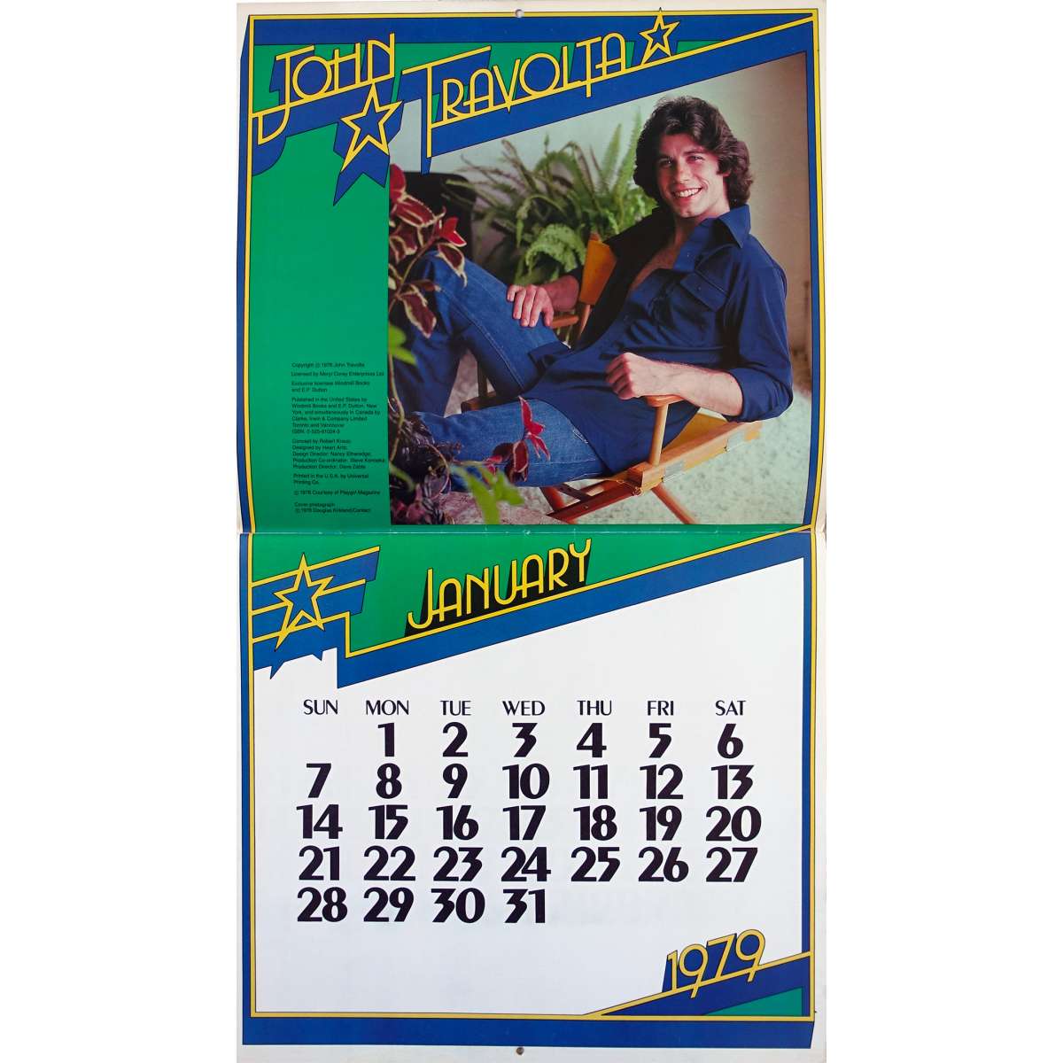 JOHN TRAVOLTA Calendar 12x15 in.