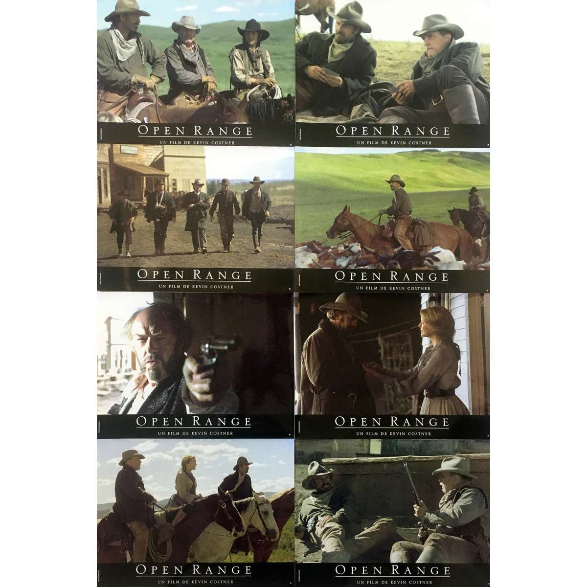 OPEN RANGE French Lobby Cards x8
