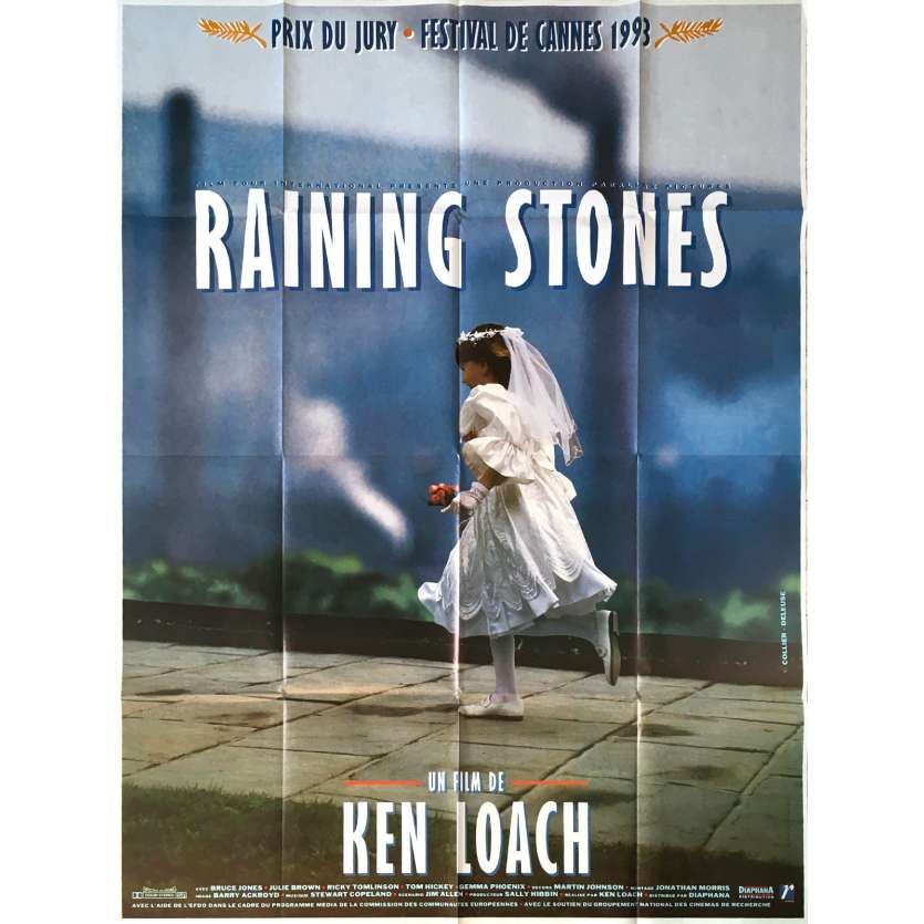 Affiche de cinéma française de RAINING STONES - 120x160 cm.