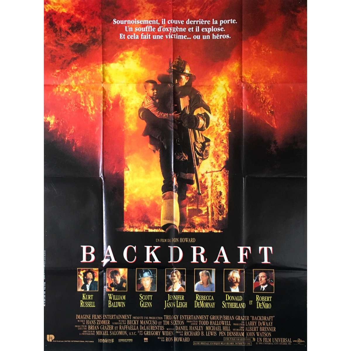 BACKDRAFT French Movie Poster - 47x63 in. - 1991