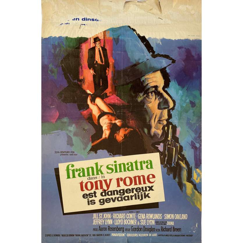 TONY ROME Belgian Movie Poster - 14x21 in. - 1967
