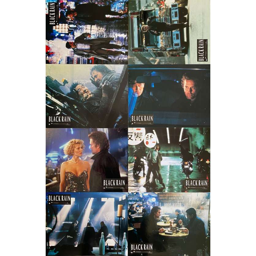BLACK RAIN French Lobby Cards - 9x12 in. - 1989 x8