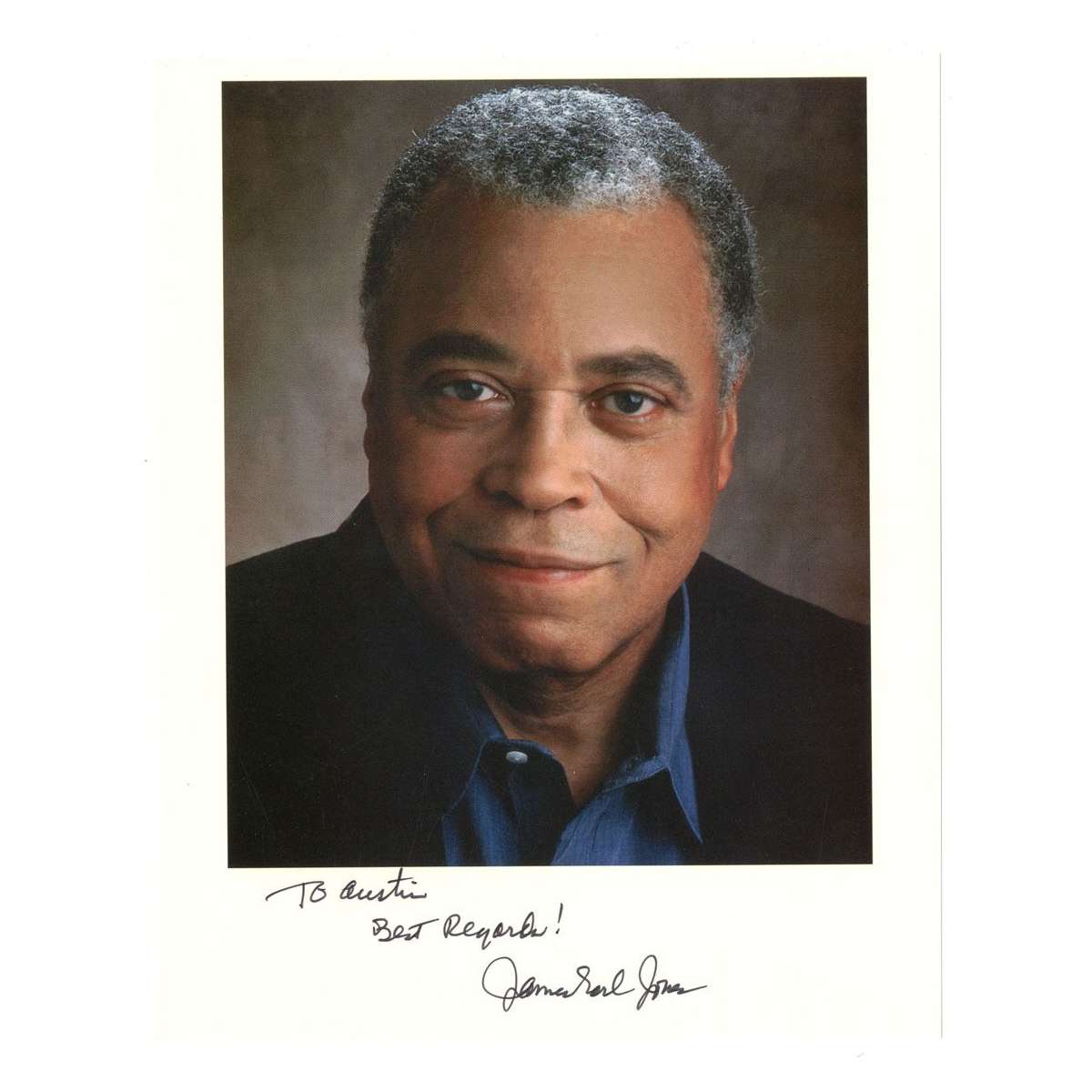 JAMES EARL JONES signed color 8x10 REPRO still '90s head & shoulders ...