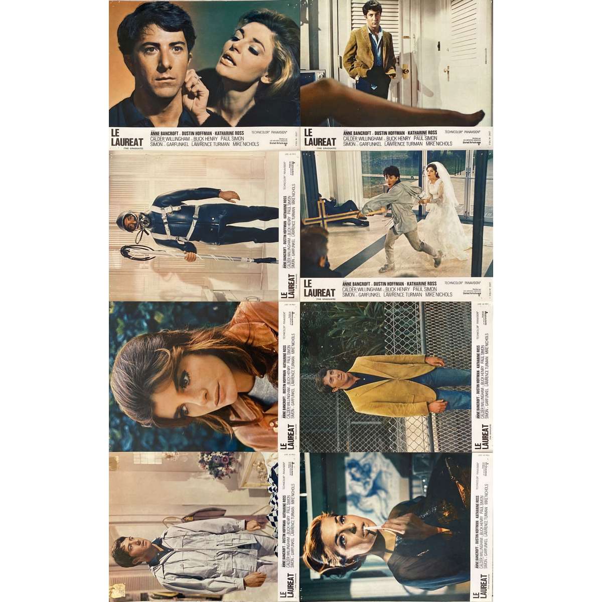 THE GRADUATE French Lobby Cards - 9x12 in. - 1967 x8 - Set A