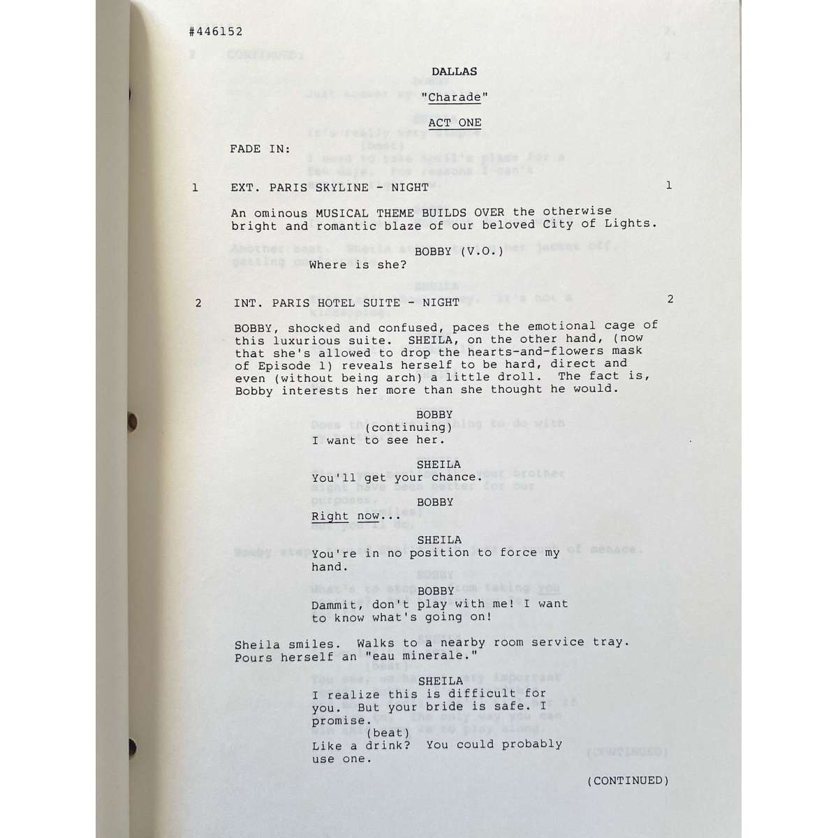 DALLAS U.S. Movie Script - 9x12 in. - 1978 55p