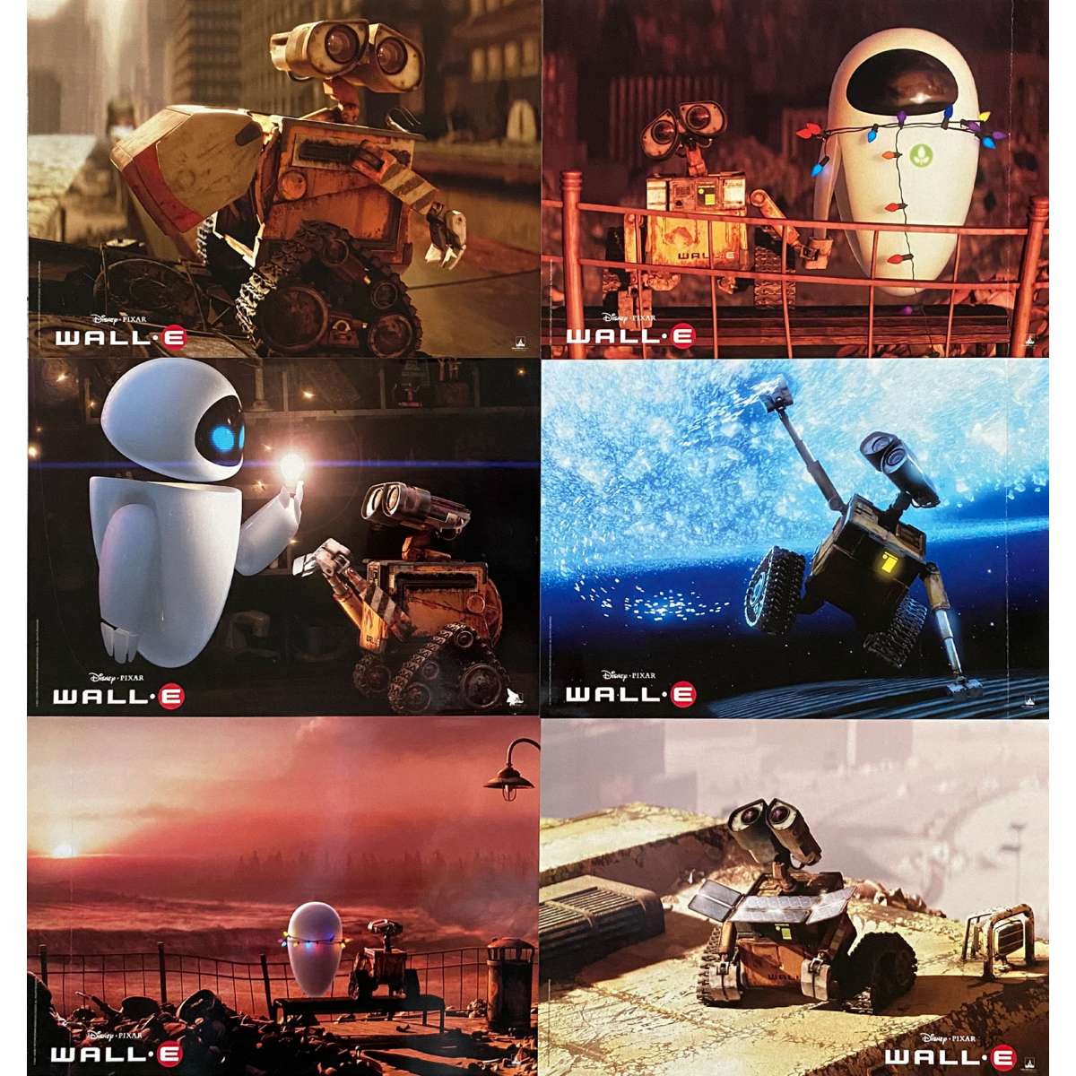 WALL-E French Lobby Cards - 9x12 in. - 2008 x6