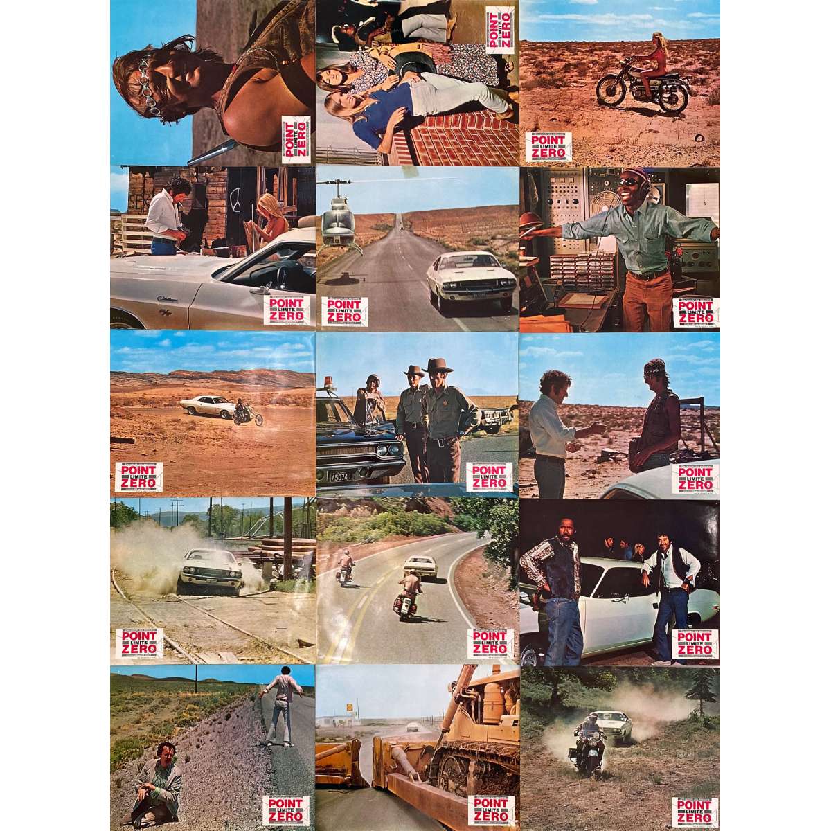 VANISHING POINT French Lobby Cards - 9x12 in. - 1971 x15