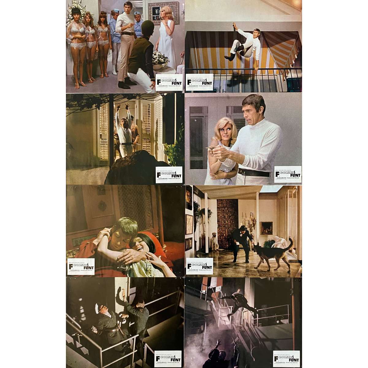IN LIKE FLINT French Lobby Cards - 9x12 in. - 1967 x8 - Set A