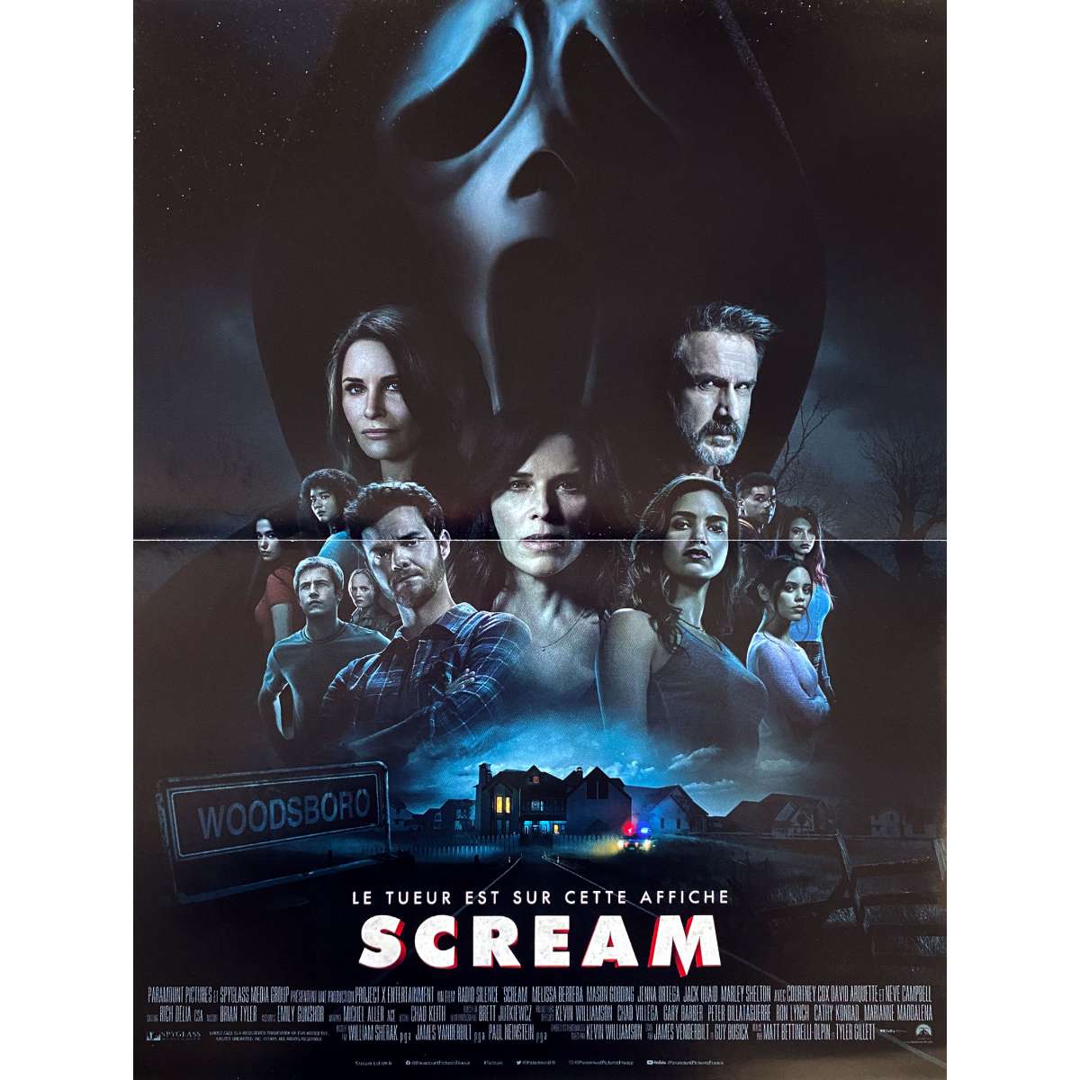 SCREAM 5 Affiche de cinéma - 40x54cm. - 2022 - Neve Campbell, Courtney Cox