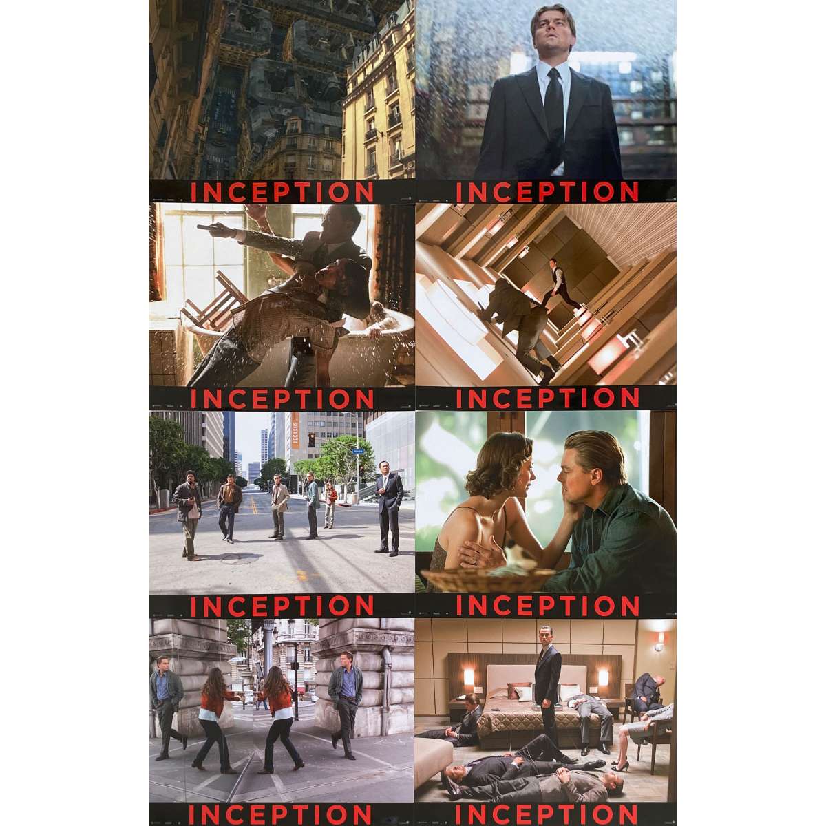 INCEPTION French Lobby Cards - 9x12 in. - 2010 x8