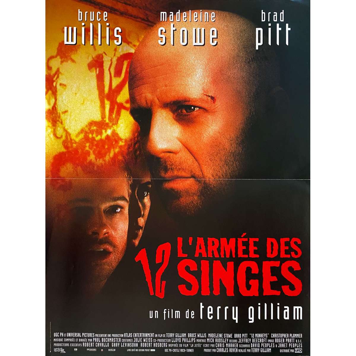 12 MONKEYS French Movie Poster - 15x21 in. - 1995
