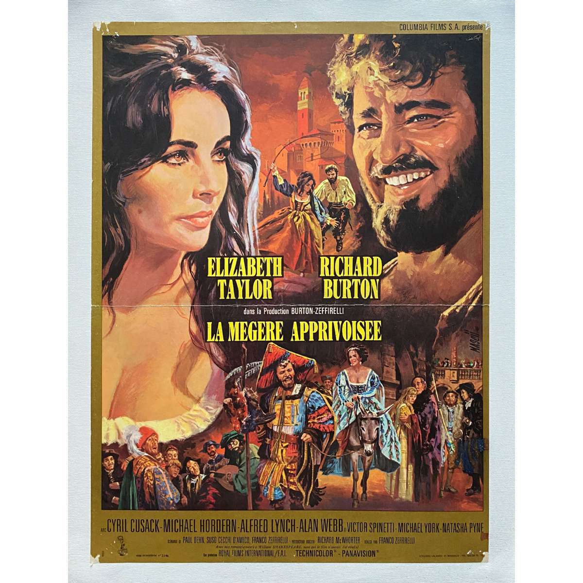 THE TAMING OF THE SHREW French Linenbacked Movie Poster - 15x21 in. - 1967