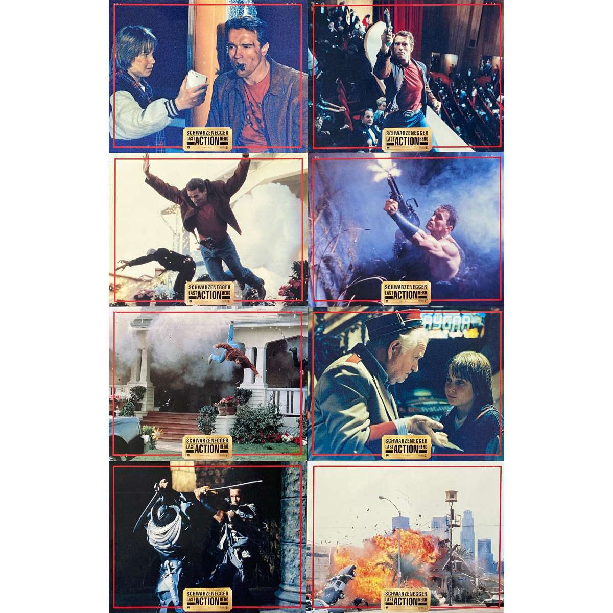 LAST ACTION HERO French Lobby Cards - 9x12 in. - 1993 x8 - Set A