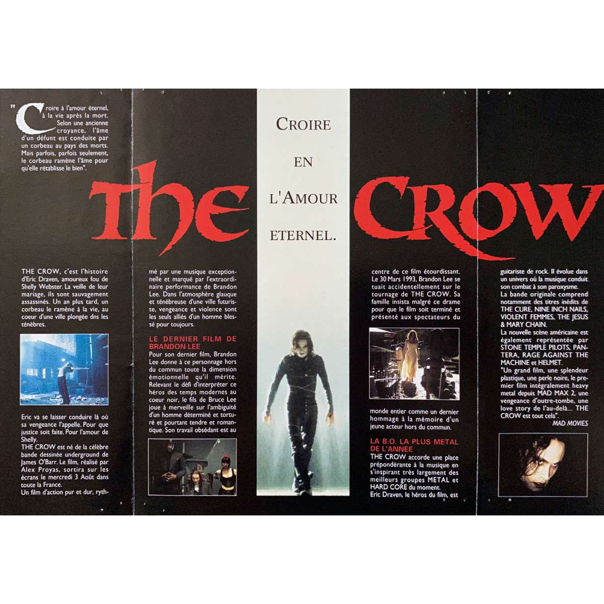 Synopsis français de THE CROW - 15x15 cm. 4p