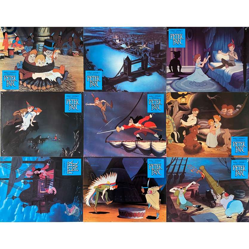 PETER PAN French Lobby Cards - 10x12 in. - 1953/R1977 x9