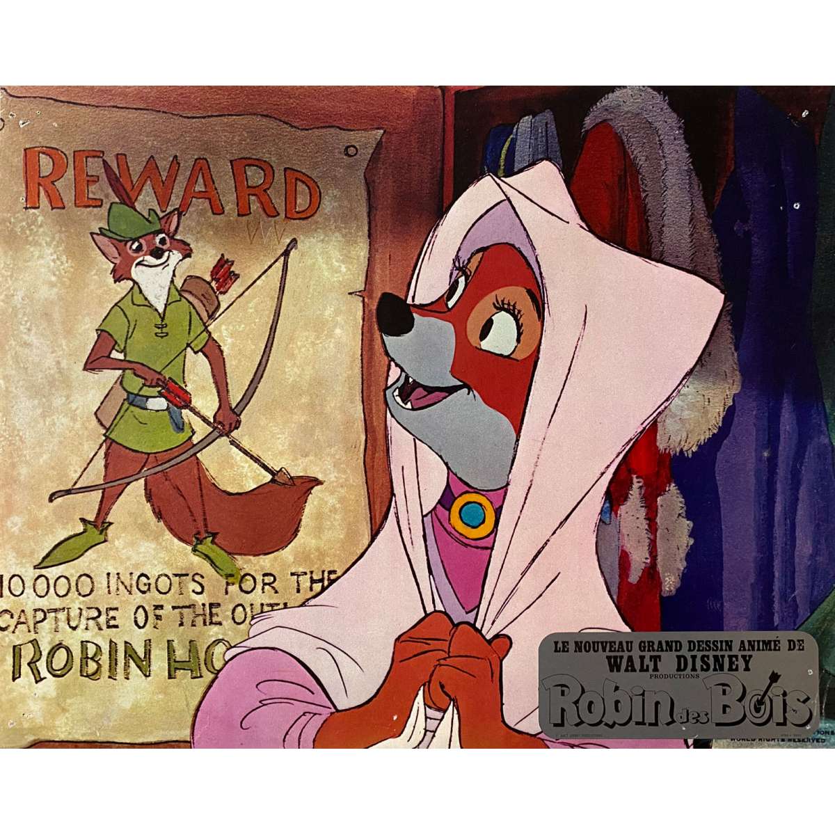 Disneys Robin Hood French Lobby Card 10x12 In 1973 N07