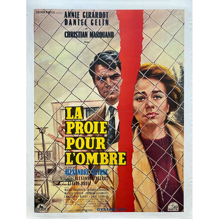 Affiche de film entoilée française de LA PROIE POUR L'OMBRE - 60x80 cm.