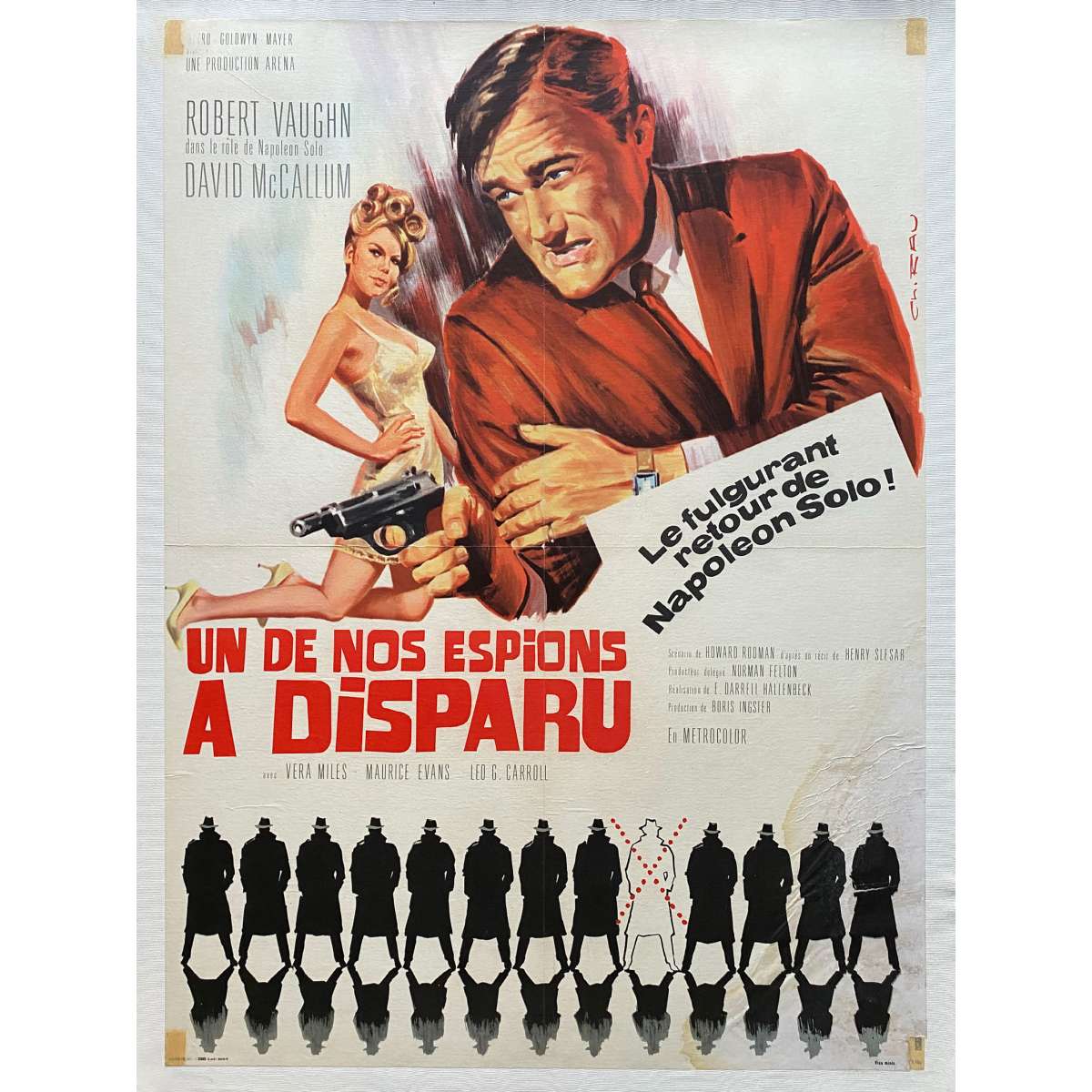 Affiche de film entoilée française de UN DE NOS ESPIONS A DISPARU ...