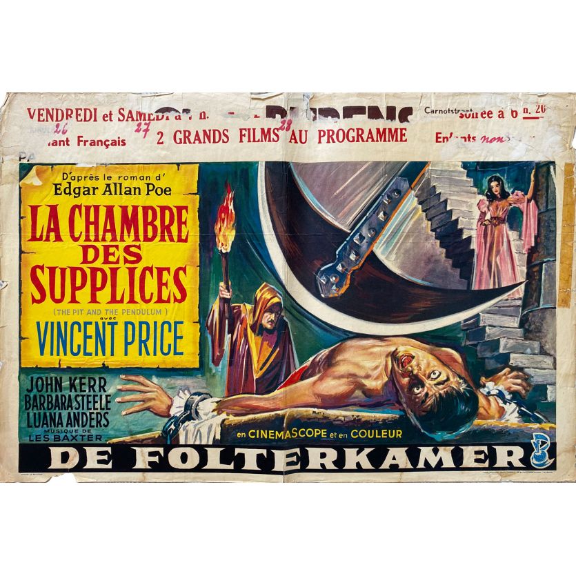 PIT AND THE PENDULUM Belgian Movie Poster - 14x21 in. - 1961