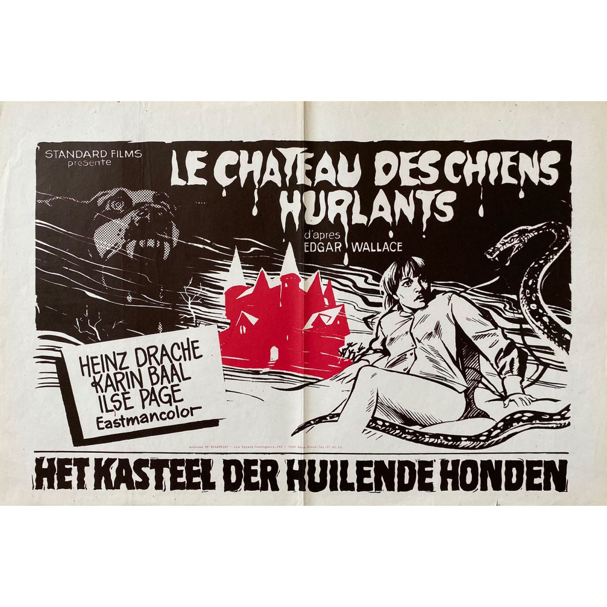 THE MONSTER OF BLACKWOOD CASTLE Belgian Movie Poster - 14x21 in. - 1968