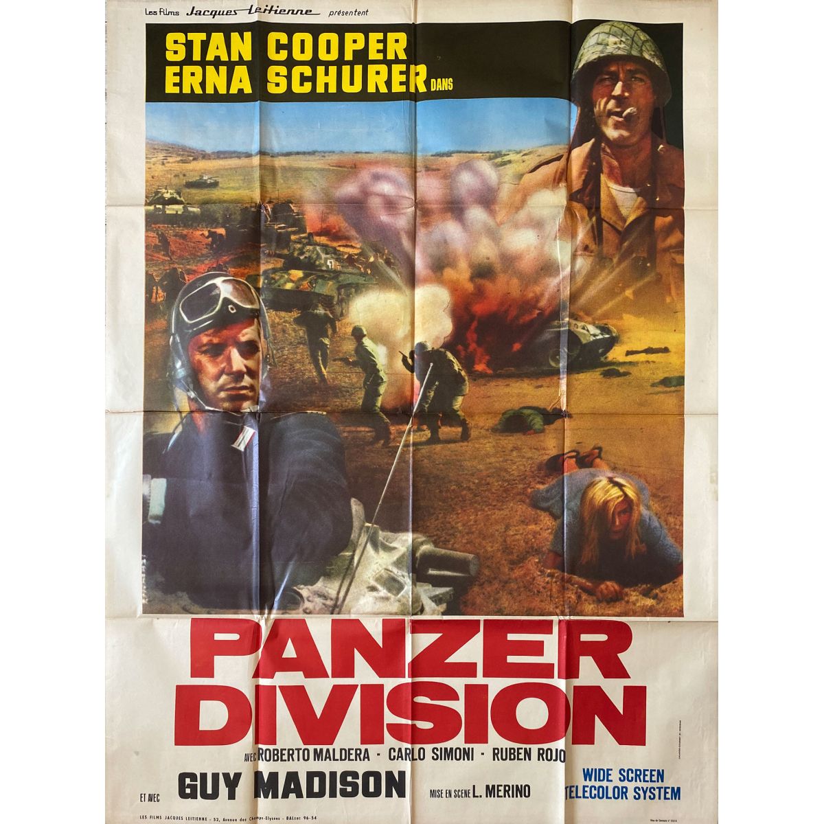 THE BATTLE OF THE LAST PANZER French Movie Poster - 47x63 in. - 1969