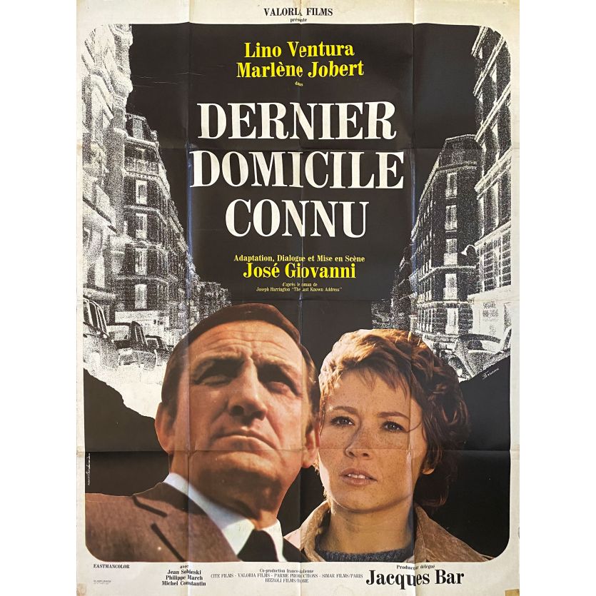 Affiche de cinéma française de DERNIER DOMICILE CONNU - 120x160 cm.