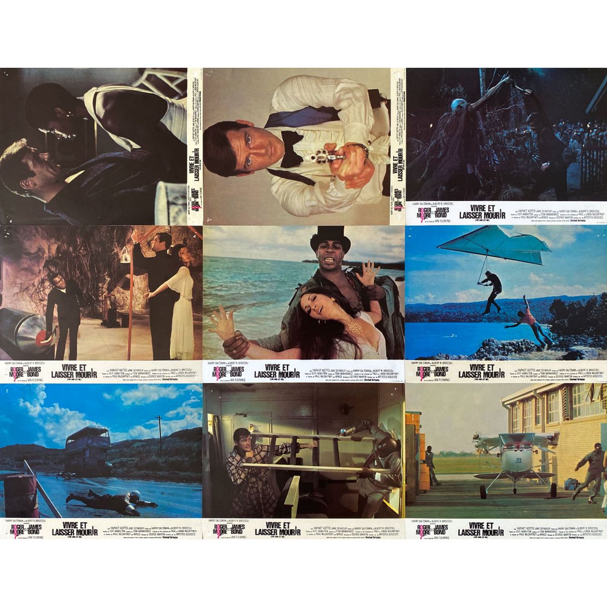 LIVE AND LET DIE French Lobby Cards - 9x12 in. - 1973 x9 - Set A