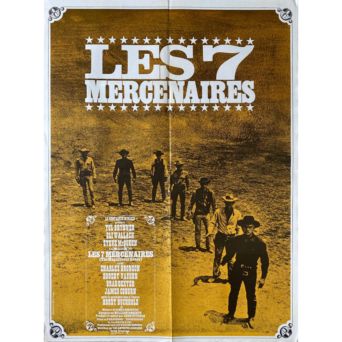 MAGNIFICENT SEVEN French Movie Poster - 23x32 in. - 1960/R1971