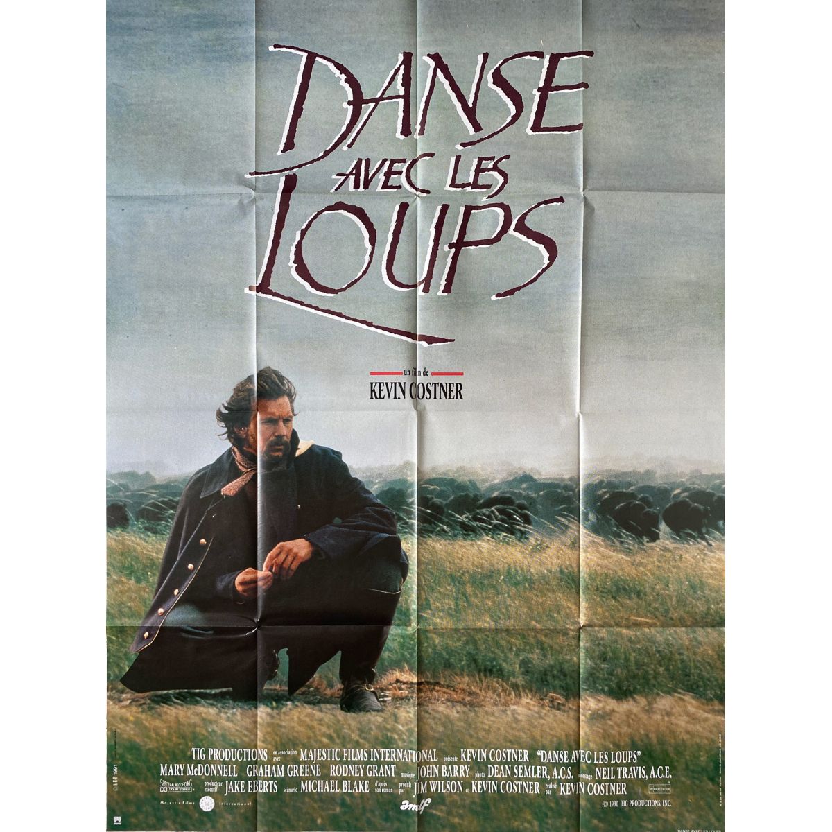 DANCE WITH WOLVES French Movie Poster - 47x63 in. - 1990