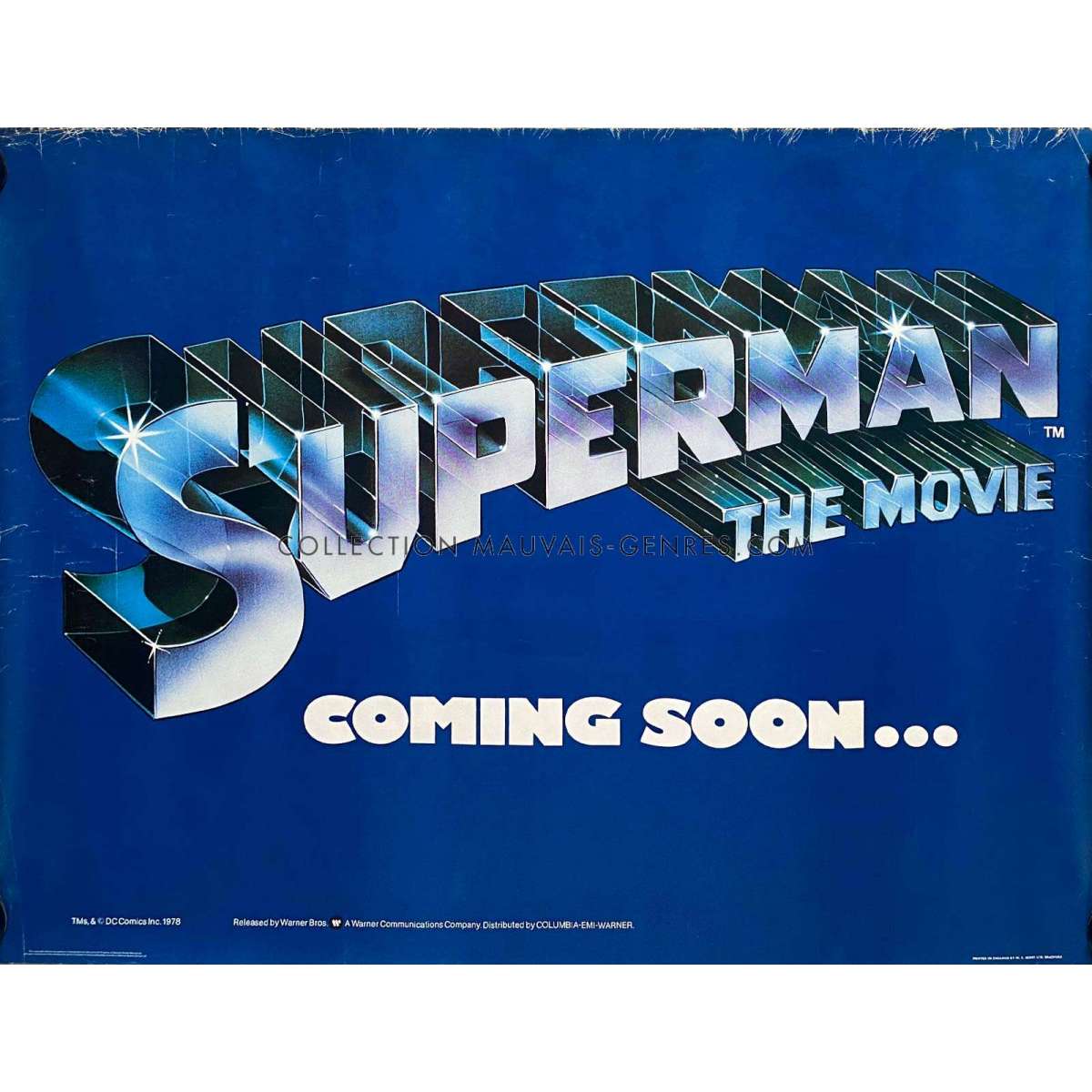 SUPERMAN British Movie Poster - 30x40 in. - 1978 Teaser