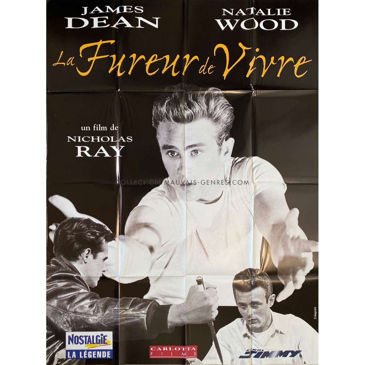 Affiche de cinéma française de LA FUREUR DE VIVRE - 120x160 cm.
