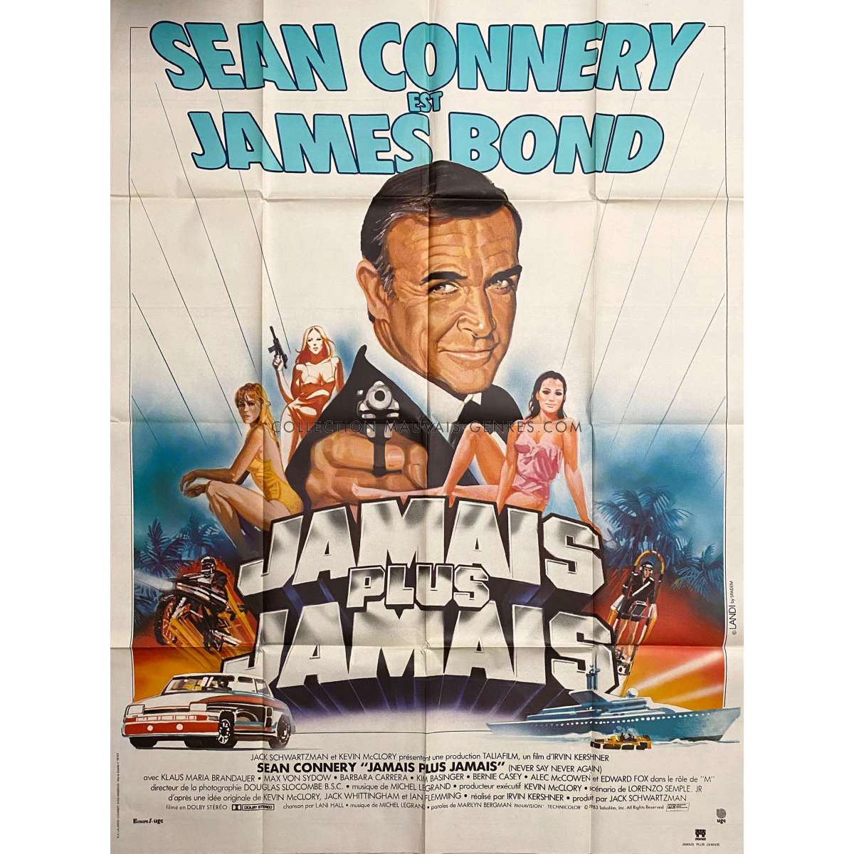 Affiche de cinéma française de JAMAIS PLUS JAMAIS - 120x160 cm.