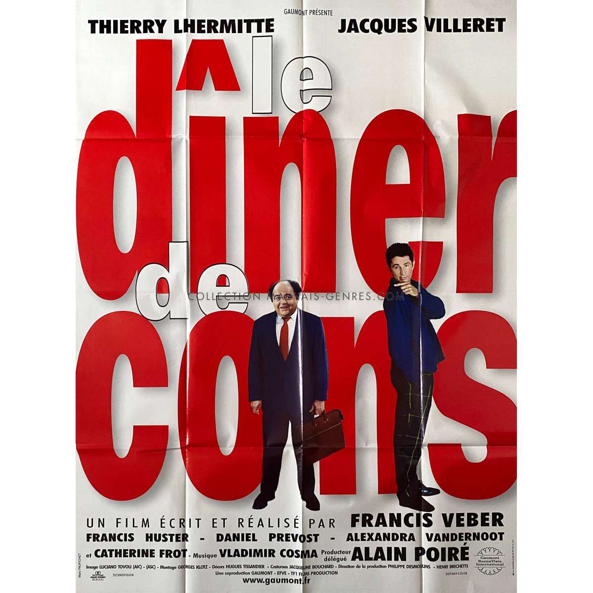 Affiche de cinéma française de LE DINER DE CONS - 120x160 cm.