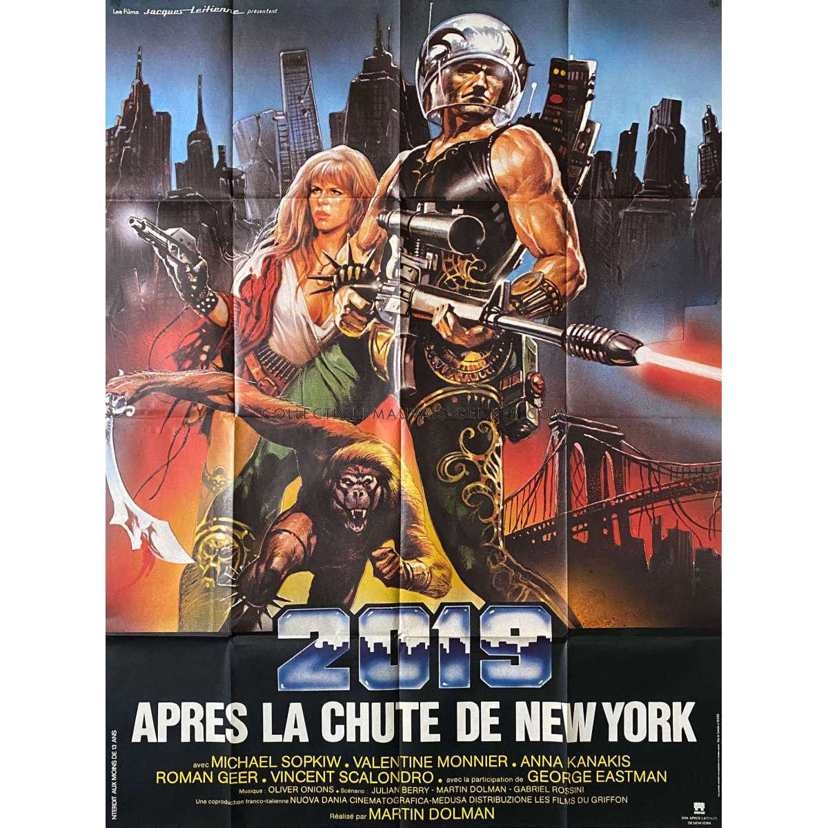 2019 AFTER THE FALL OF NEW-YORK French Movie Poster - 47x63 in. - 1983