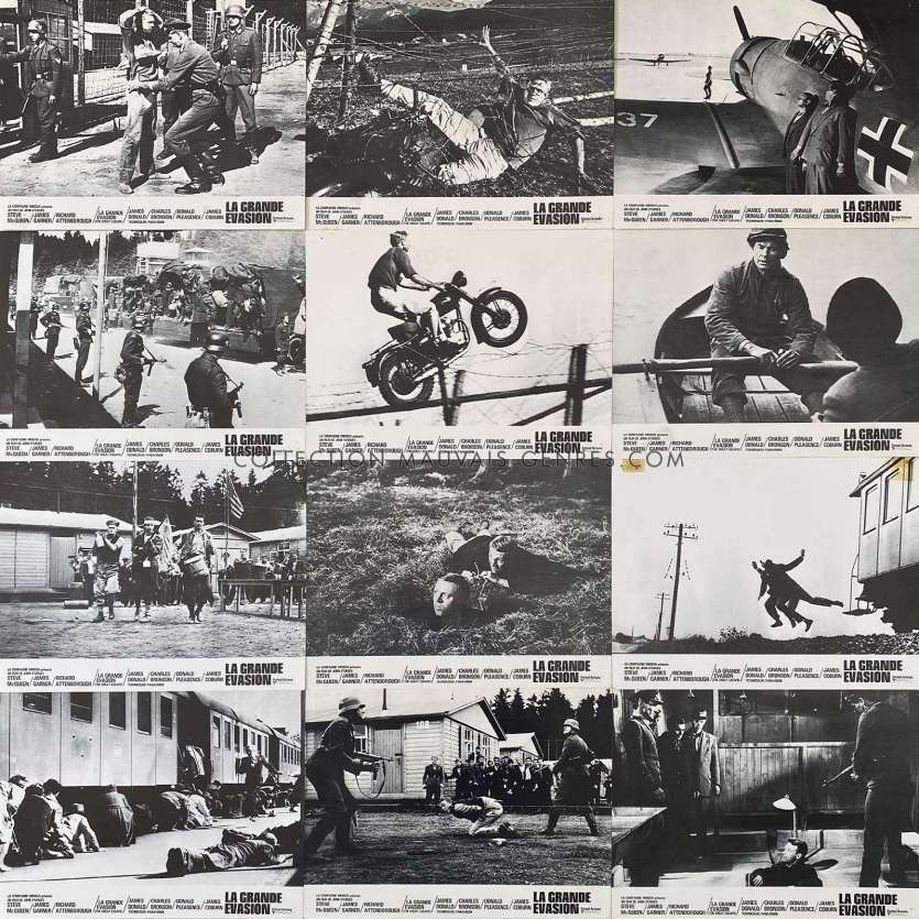 THE GREAT ESCAPE French Lobby Cards - 9x12 in. - 1963 x12 - SET A and B