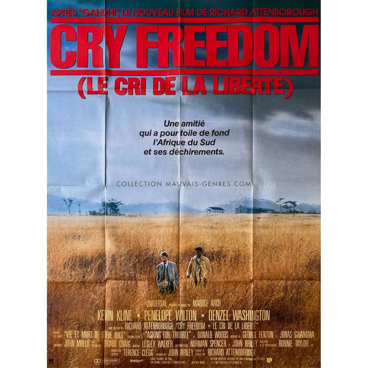 CRY FREEDOM French Movie Poster 47x63 In 1987