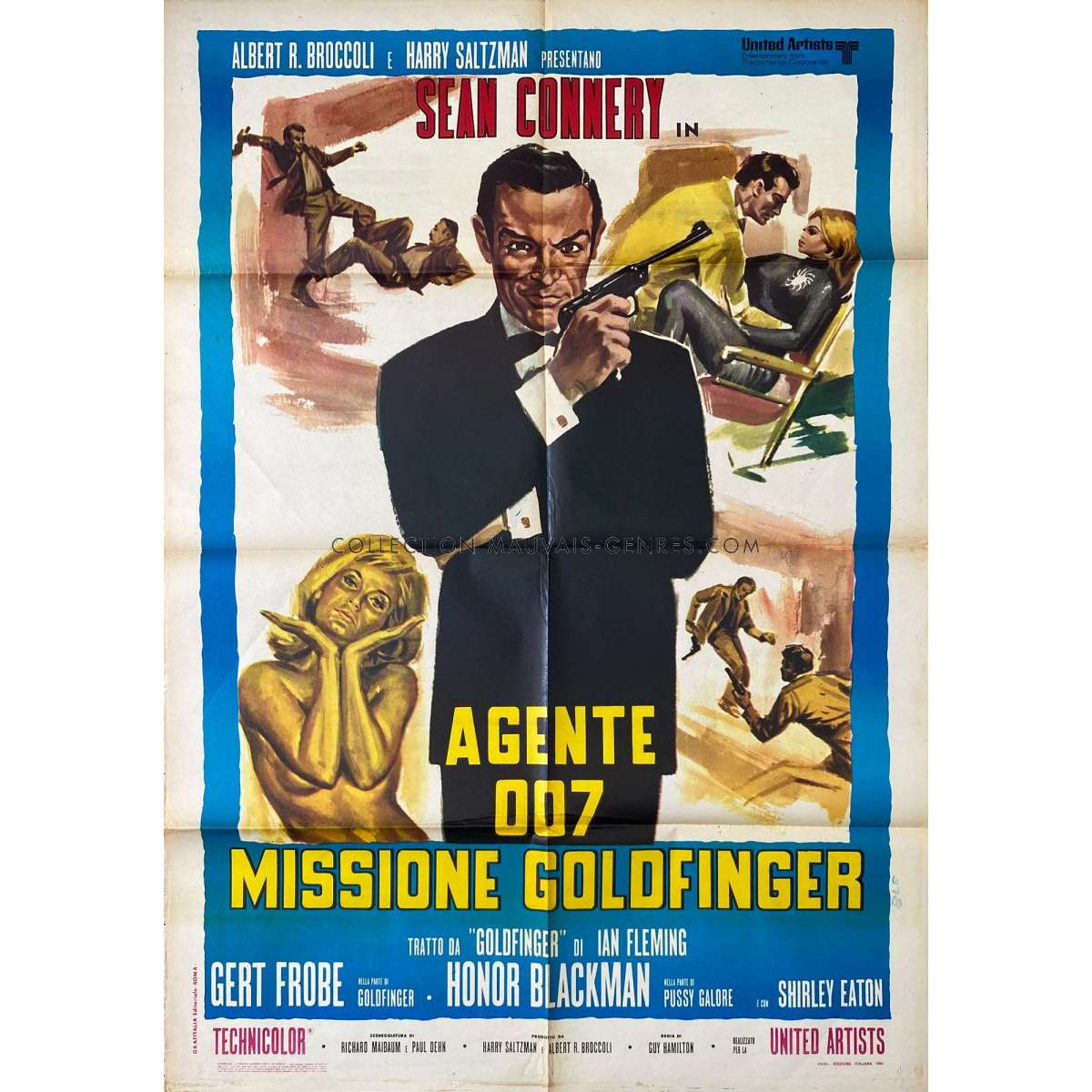 Affiche de cinéma italienne de GOLDFINGER - 100x140 cm.