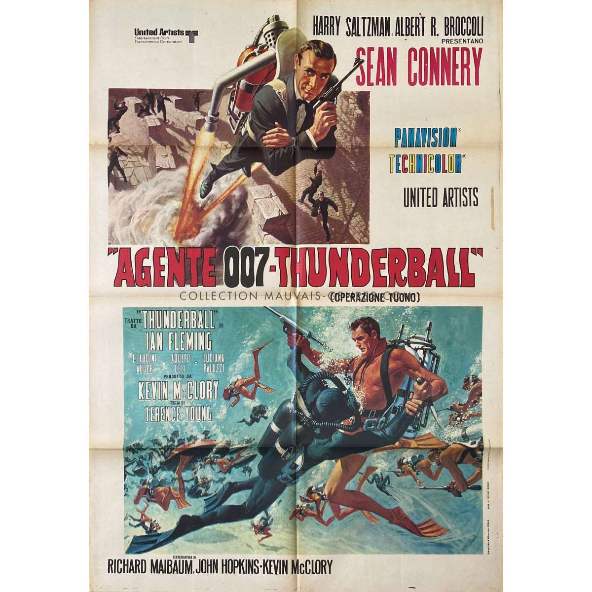 THUNDERBALL Italian Movie Poster - 39x55 in. - 1965/R1971