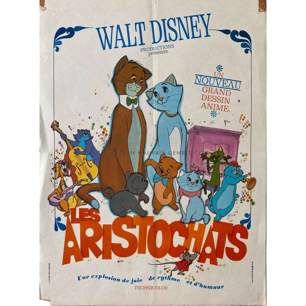 THE ARISTOCATS French Movie Poster - 15x21 in. - 1970