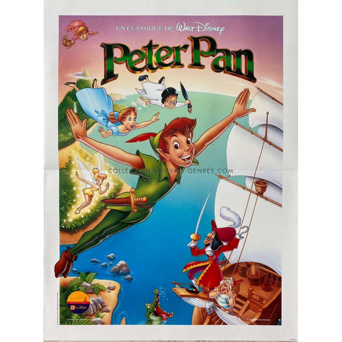 PETER PAN French Movie Poster - 15x21 in. - 1953/R1990