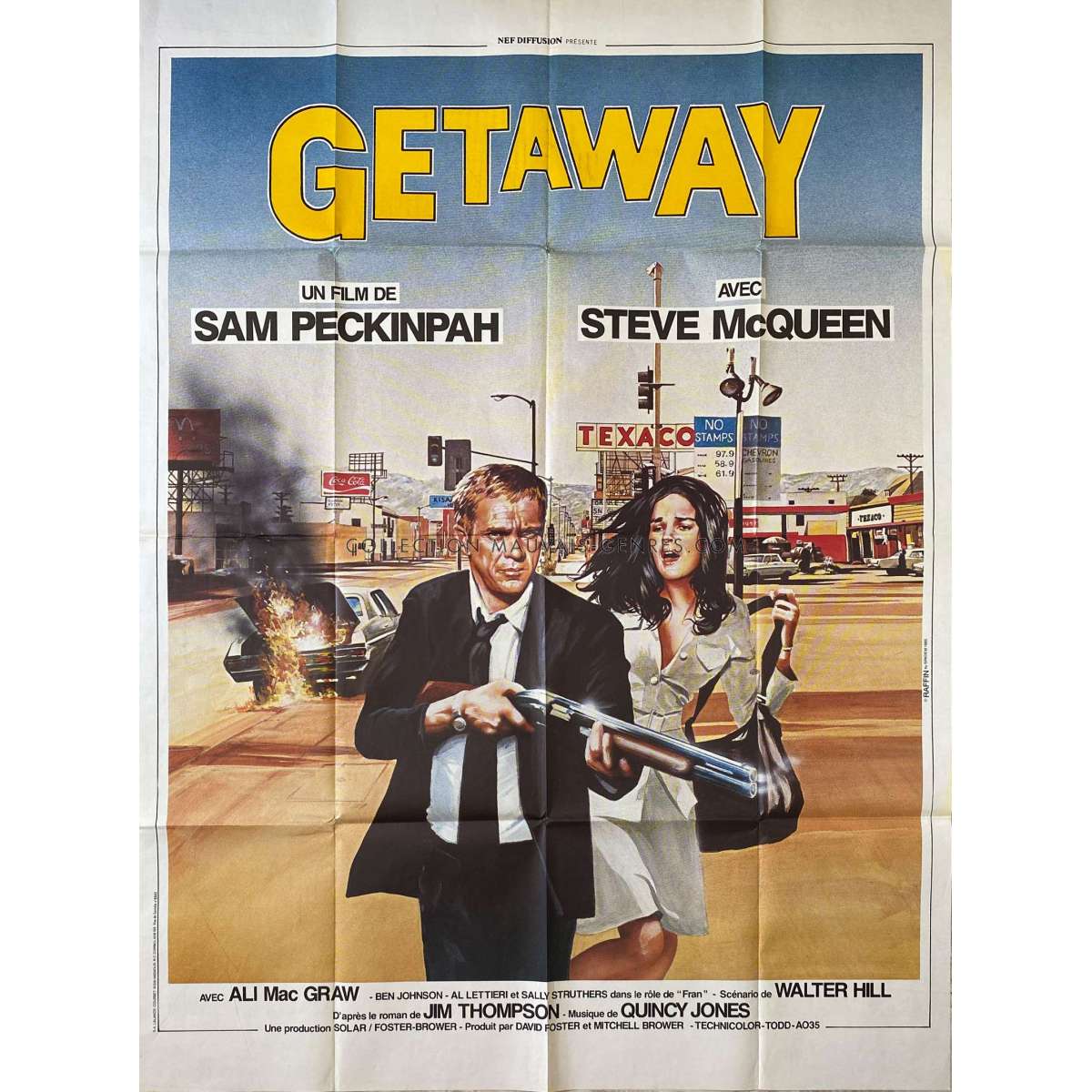 THE GETAWAY French Movie Poster - 47x63 in. - 1972/R1985