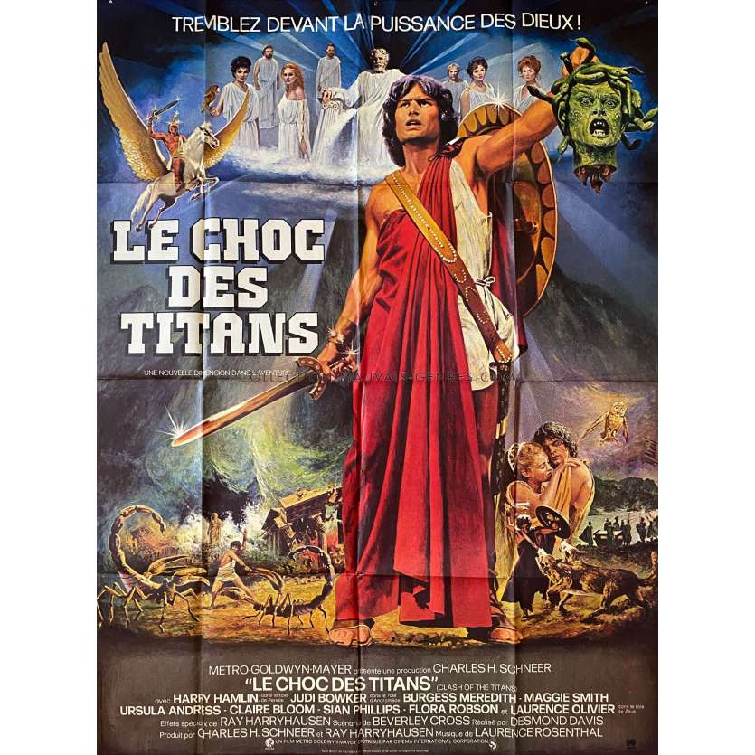 Affiche de film française de LE CHOC DES TITANS - 120x160 cm.
