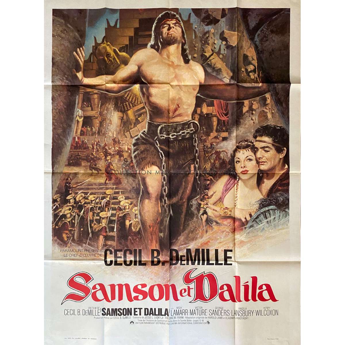 SAMSON AND DELILAH French Movie Poster - 47x63 in. - 1949/R1970