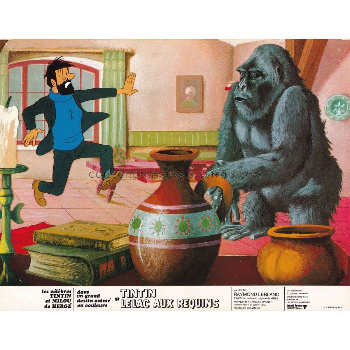 TINTIN AND THE LAKE OF SHARKS French Lobby Card N02 - 9x12 in. - 1972