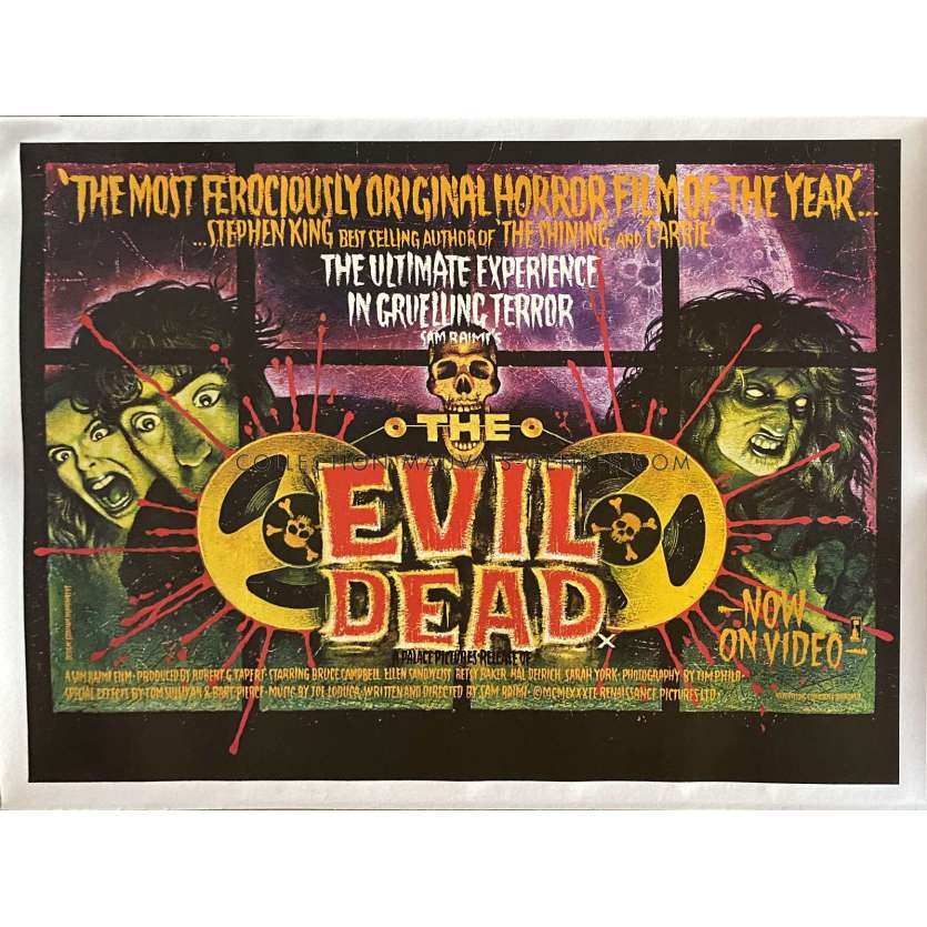THE EVIL DEAD Linen Movie Poster 30x40 In 1981 United Kingdom THE EVIL DEAD Linen Movie Poster 30x40 In 1981 United Kingdom
