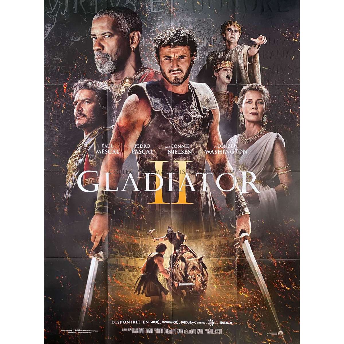 Affiche de cinéma GLADIATOR II - (120x160 cm. - 2024 - France)