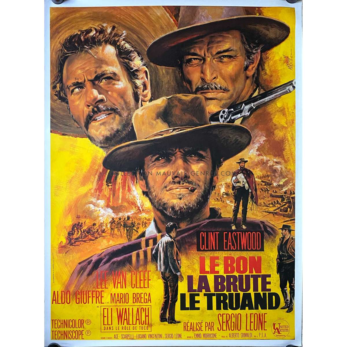 Affiche de film entoilée LE BON LA BRUTE ET LE TRUAND - (120x160 cm ...